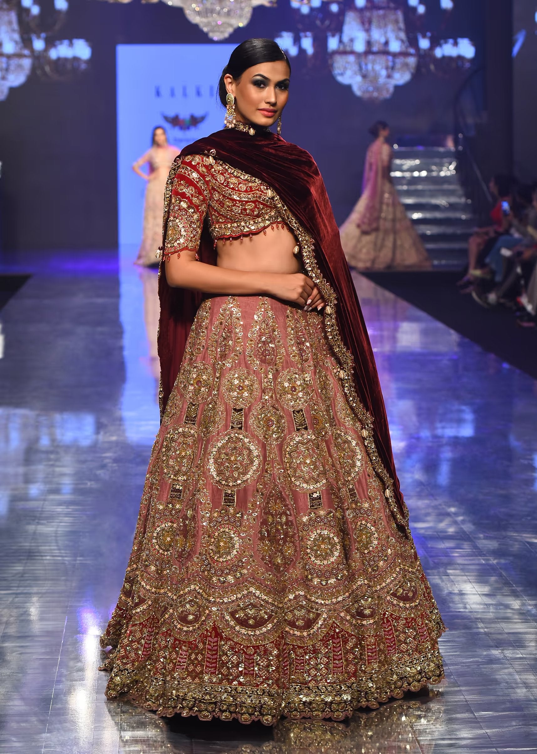 Powder Pink Amari Bridal Lehenga With Heavy Embroidery - Lilly's ...